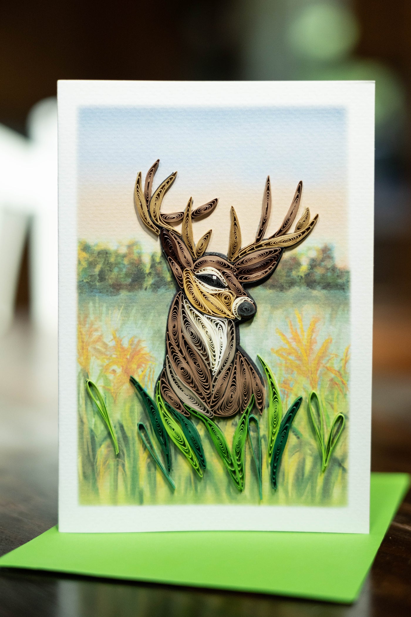 Whitetail Deer Quilled Card — UViet Store