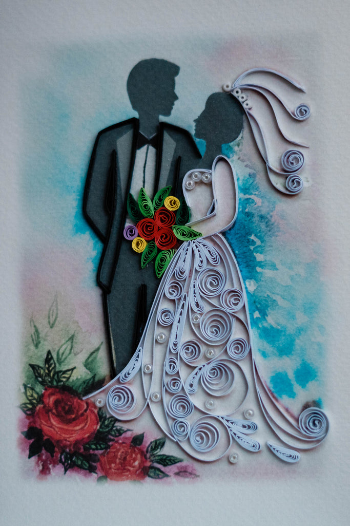Bride & Groom Quilled Card — UViet Store