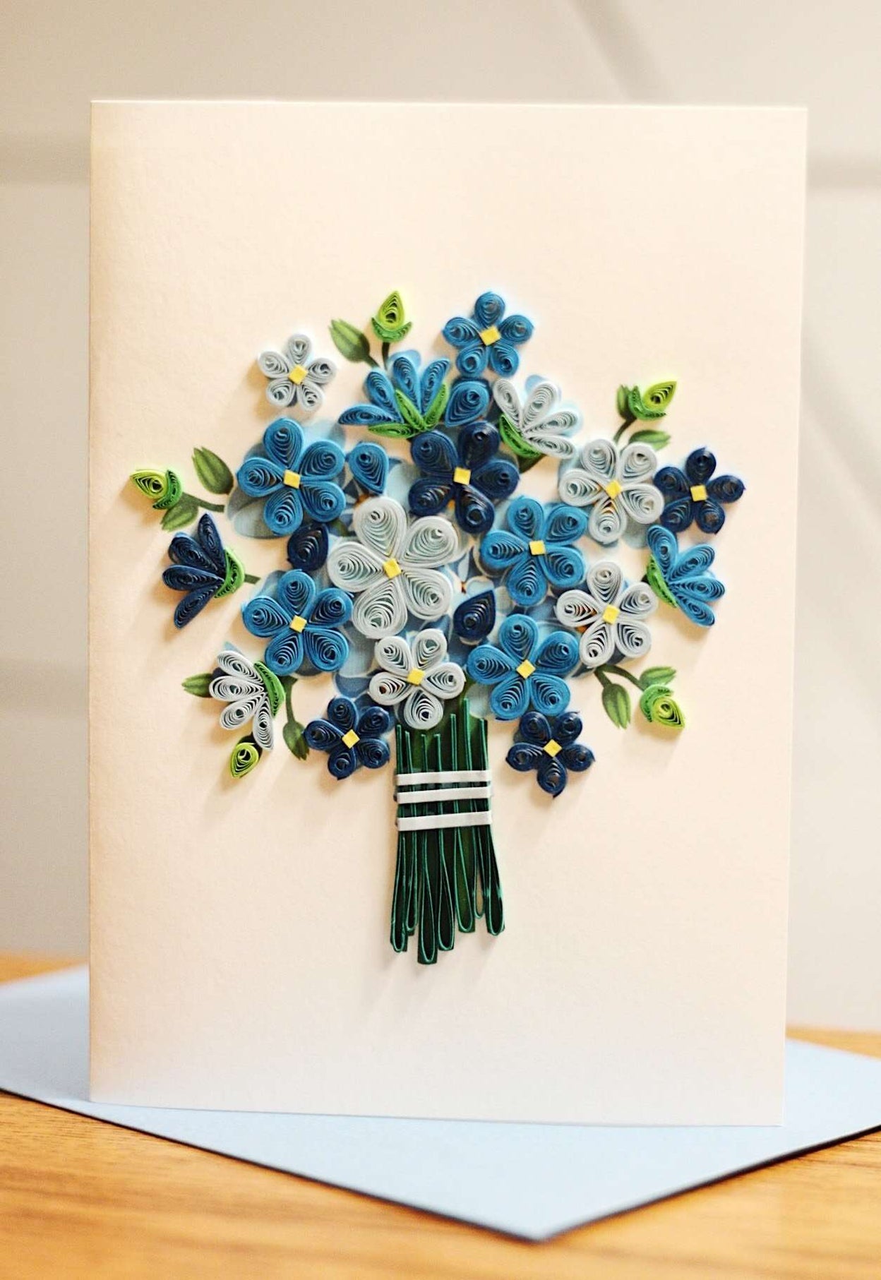 Blue Bouquet - Floral Quilled Card — UViet Store
