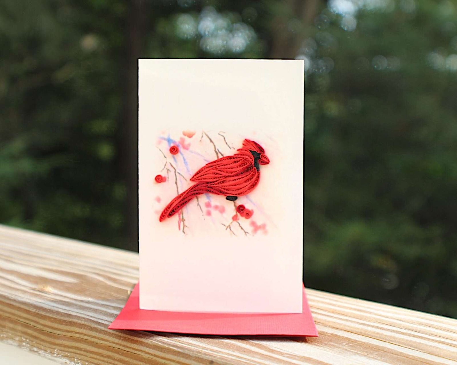 Cardinal & Holly (Mini Quilled Card) — UViet Store